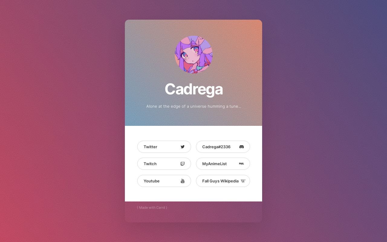 Cadrega's Card